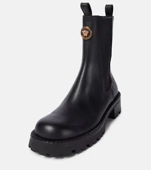 Versace Medusa Leather Chelsea Boots