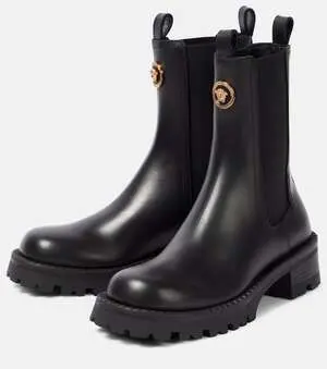 Versace Medusa Leather Chelsea Boots