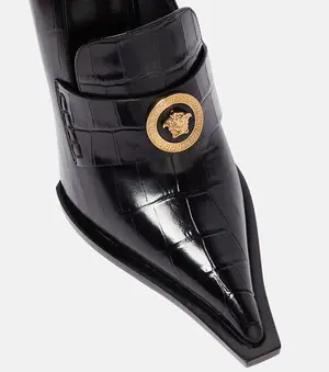 Versace Croc-effect Patent Leather Pumps