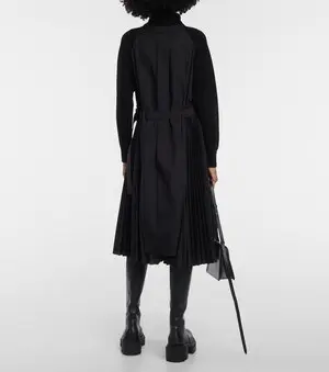 Sacai Turtleneck Midi Dress - Black