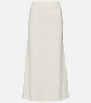 LISA YANG Kael Boucl� Cashmere Midi Skirt