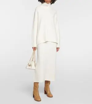 LISA YANG Kael Boucl� Cashmere Midi Skirt