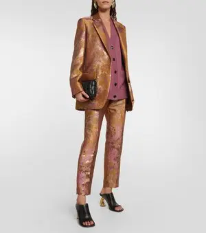 Dries Van Noten Printed Metallic Blazer