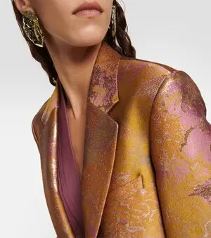 Dries Van Noten Printed Metallic Blazer