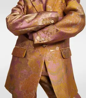 Dries Van Noten Printed Metallic Blazer