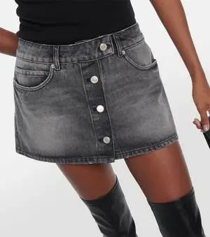 COURREGES Courrèges Stonewashed Denim Mini Skirt - Grey