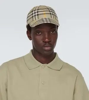 Burberry Check Cotton Baseball Cap