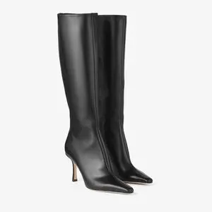 JIMMY CHOO Agathe 85 Calf Leather Knee-high Boots - Black