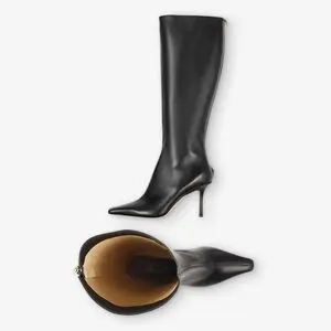 JIMMY CHOO Agathe 85 Calf Leather Knee-high Boots - Black
