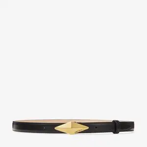 JIMMY CHOO Diamond Clasp Leather Belt - Black