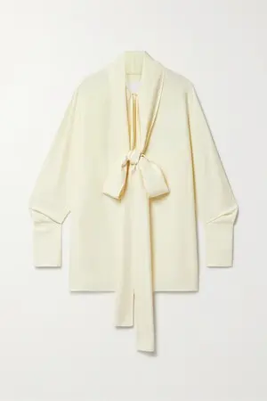 Givenchy Pussy-bow Silk Blouse - Yellow