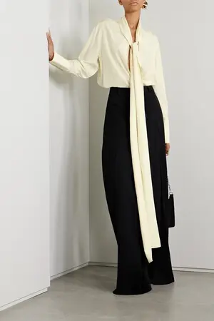 Givenchy Pussy-bow Silk Blouse - Yellow