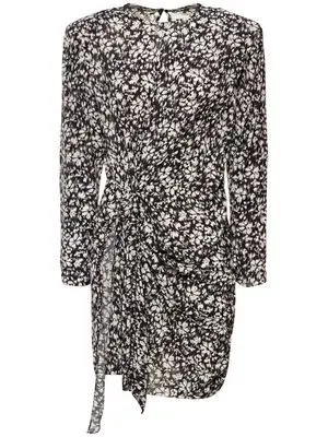 MARANT ETOILE Dulce Printed Viscose Mini Dress - Black,white