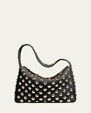 Khaite Elena Studded Leather Shoulder Bag - Black