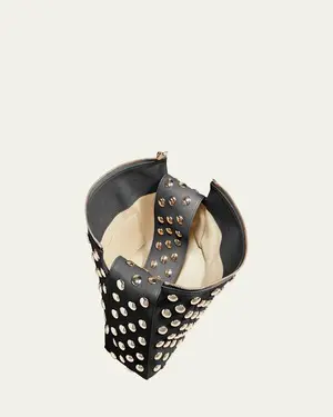Khaite Elena Studded Leather Shoulder Bag - Black