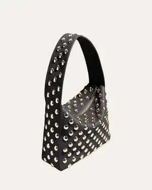 Khaite Elena Studded Leather Shoulder Bag - Black