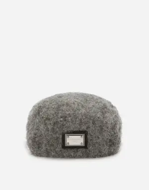Dolce & Gabbana Mohair Wool Flat Cap With Logo Tag
