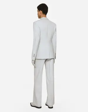 Dolce & Gabbana Stretch Wool Twill Straight Leg Trousers