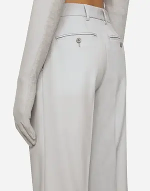 Dolce & Gabbana Stretch Wool Twill Straight Leg Trousers