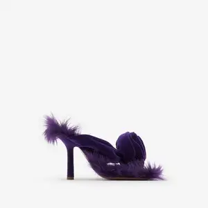 Burberry Shearling Step Rose Sandals