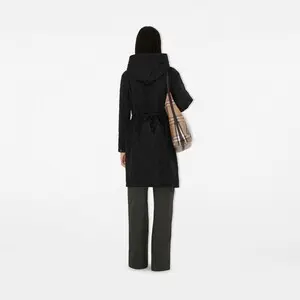 Burberry Quilted Nylon Hooded Coat - Black