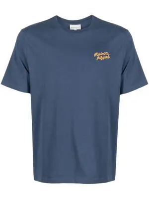 Maison Kitsuné Maison Kitsune Handwriting Regular T-shirt-shirt Clothing Blue