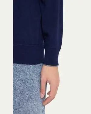 Brunello Cucinelli Cashmere Raglan Crewneck Sweater - Navy