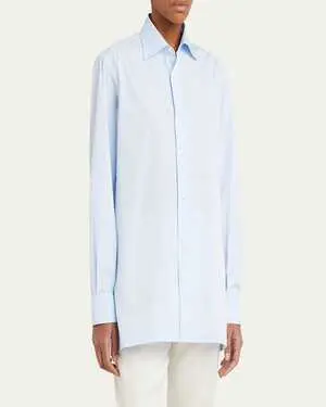 SETCHU Button Down Poplin Shirt - Ltblue
