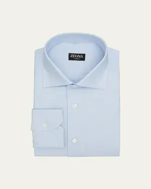 Zegna Trofeo Cotton Dress Shirt - Light Blue