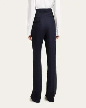 SETCHU Flannel Straight Leg Trousers