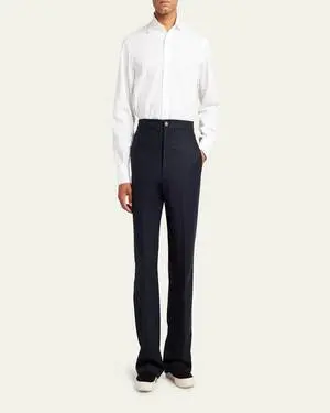SETCHU Flannel Straight Leg Trousers