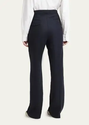 SETCHU Flannel Straight Leg Trousers