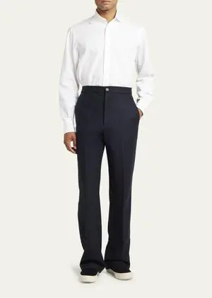 SETCHU Flannel Straight Leg Trousers