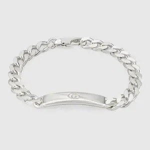 Gucci Diagonal Interlocking G Bracelet - Silver
