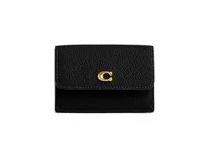 COACH Polished Pebble Leather Essential Mini Trifold Wallet Wallet Handbags