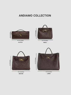Bottega Veneta Andiamo Intrecciato Leather Top-handle Bag - Fondant