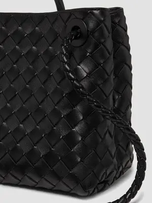Bottega Veneta Andiamo Intrecciato Leather Top-handle Bag - Black Brass