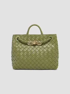 Bottega Veneta Bottega Veneta Small Andiamo Intrecciato Leather Top-Handle Bag Matcha