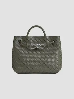 Bottega Veneta Bottega Veneta Small Andiamo Intrecciato Leather Top-Handle Bag Pickle