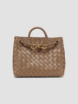 Bottega Veneta Bottega Veneta Small Andiamo Intrecciato Leather Top-Handle Bag Pinecone