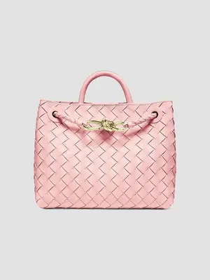 Bottega Veneta Bottega Veneta Small Andiamo Intrecciato Leather Top-Handle Bag Rose