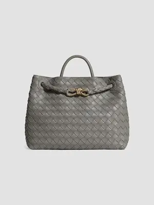 Bottega Veneta Bottega Veneta Andiamo Intrecciato Leather Top-Handle Bag Basalt