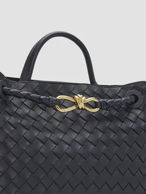 Bottega Veneta Andiamo Intrecciato Leather Top-handle Bag - Midnight