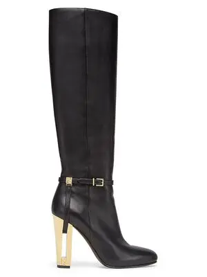 Fendi Women's 105MM Leather Traced Heel Boots - Nero  - Nero