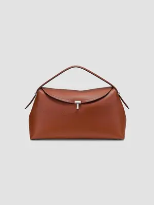 TOTEME Toteme T-Lock Leather Top-Handle Bag Sienna