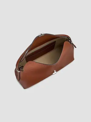 TOTEME T-lock Leather Top-handle Bag - Sienna