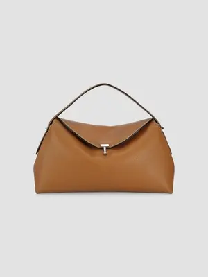 TOTEME Toteme T-Lock Leather Top-Handle Bag Tan
