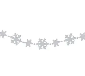 NORTHLIGHT 8' White Snowflake Beaded Christmas Arland