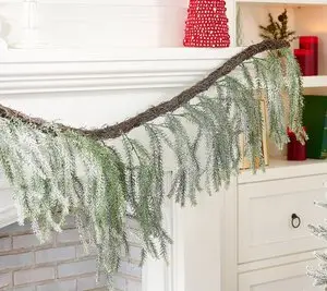 HOME REFLECTIONS 6' Flocked Cascading Garland - One-color