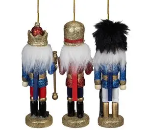 NORTHLIGHT S/3 Nutcracker King Soldier And Drum Mer Ornaments